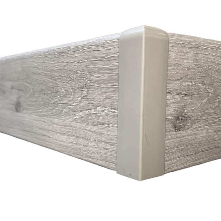 External Corner PVC Skirting Joiner - Greywash | Finishing Touches SA